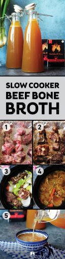 Slow Cooker Beef Bone Broth Recipe (what ingredients, cook time, bones)